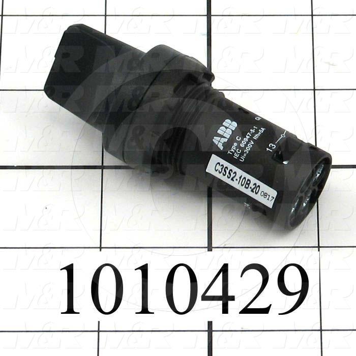 Selector Switch, Knob Operator, 3 Positions, Spring Return From Left a ...